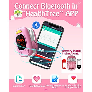 baby pulse oximeter for kids-pulse oximeter fingertip bluetooth baby oxygen monitor infant spo2 pulse monitor,Compatible with iOS Android,suitable for children infant kids baby