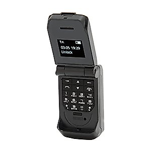 Cosiki Flip Phone, Support Micro SIM Card 32MB 64MB OLED Screen 300mAh Battery 0.66 Inch Small Flip Phone for Seniors (Black)