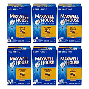 Maxwell House Master Blend Coffee, Light Roast K-Cup Packs, 12 count Box (Pack of 6)