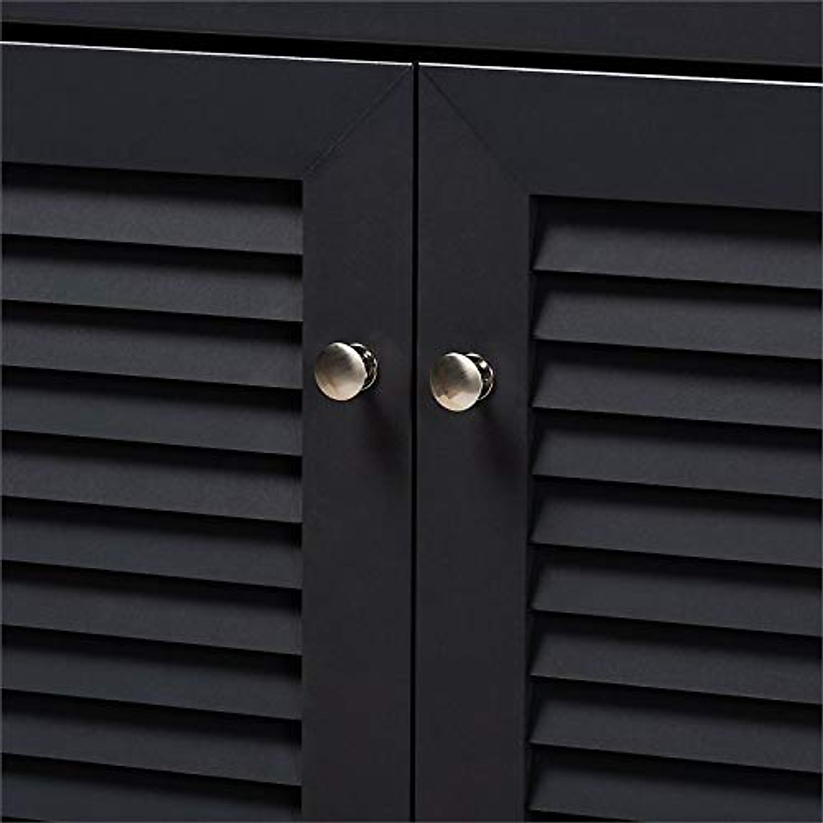 BOWERY HILL Modern and Contemporary Dark Grey Finished 11-Shelf Wood Shoe Storage Cabinet with Drawer