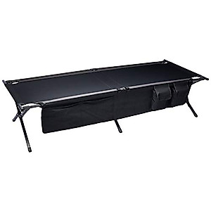 PORTAL Folding Portable, Guest Carry Bag and Side Storage Organizer, Camping Adults Away Tent Sleeping Cot Bed, Supports 300 LBS, Black