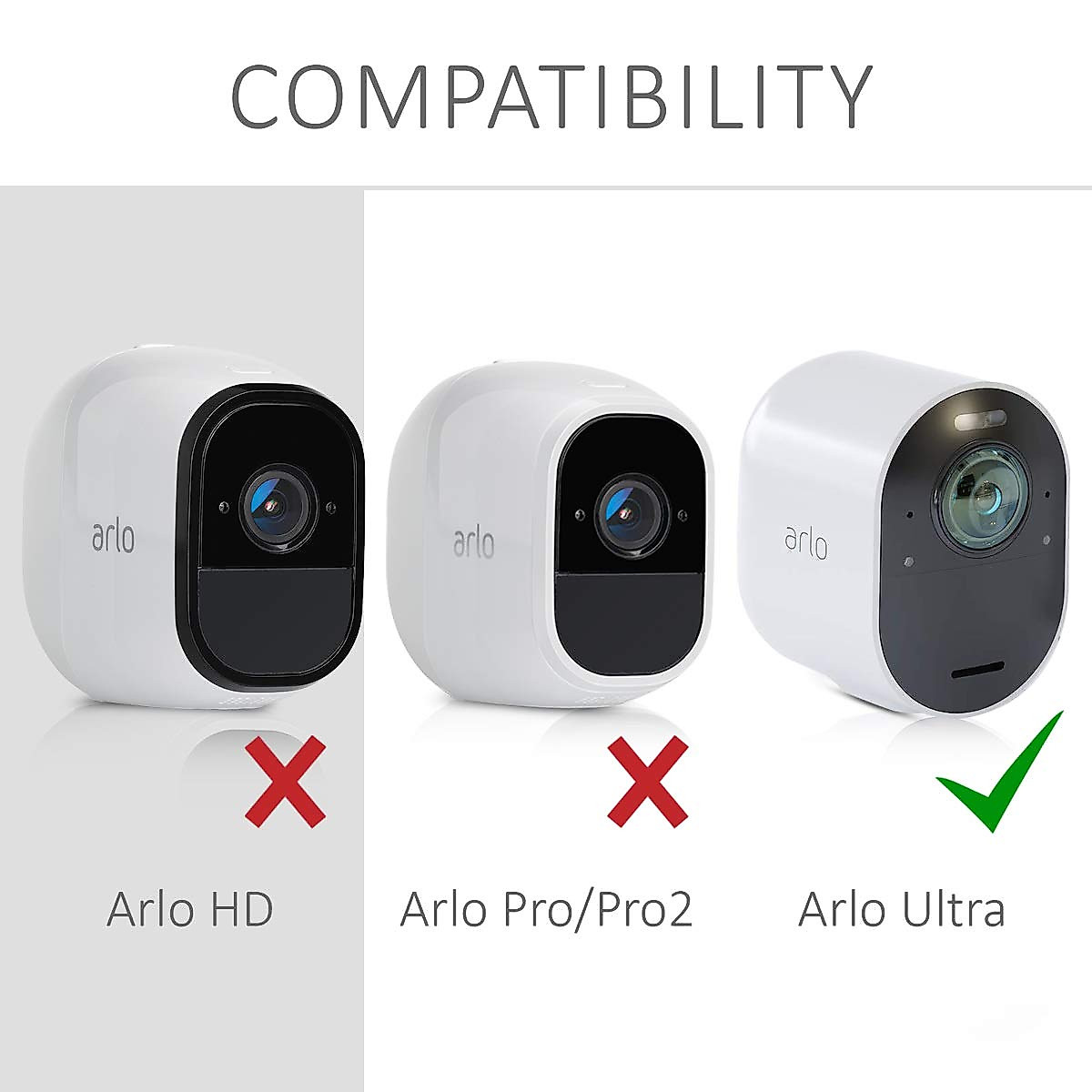 kwmobile 2X Skin Compatible with Arlo Ultra/Arlo Pro 3 / Pro 4 - Silicone Security Camera Case Outdoor CCTV Cover - White
