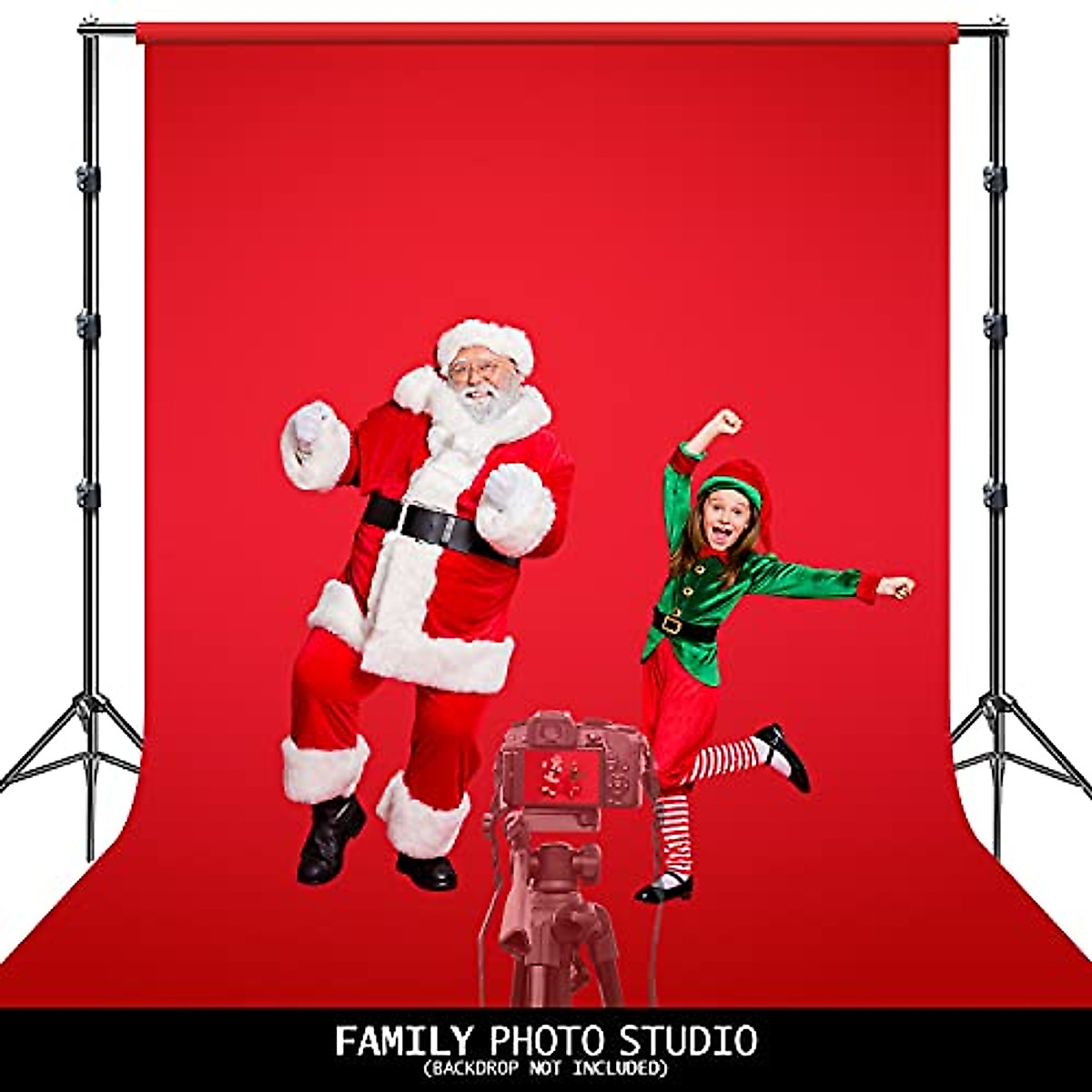 LimoStudio 10 x 9.6 feet Large and Heavy Duty Backdrop Stand with Elastic String Clip, Crossbar Ring Clip, Spring Clamp, Background Support System Kit for Photography, Events, AGG3002