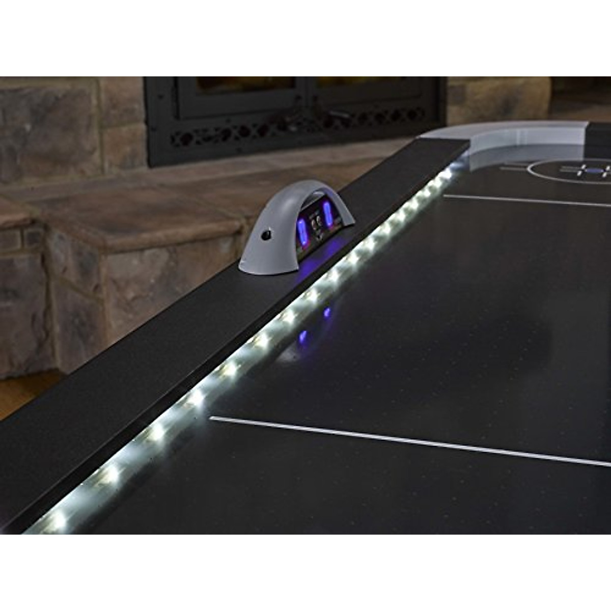 TRIUMPH SPORTS USA Lumen-X Lazer 6’ Interactive Air Hockey Table Featuring All-Rail LED Lighting and In-Game Music