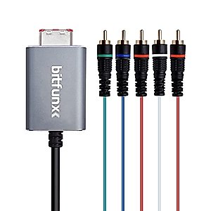 Kacenray Component Cable for Gamecube Running GCVideo Lite Software Component Video 5RCA YPbPr Cable for NGC Nintendo Gamecube with Digital AV Output