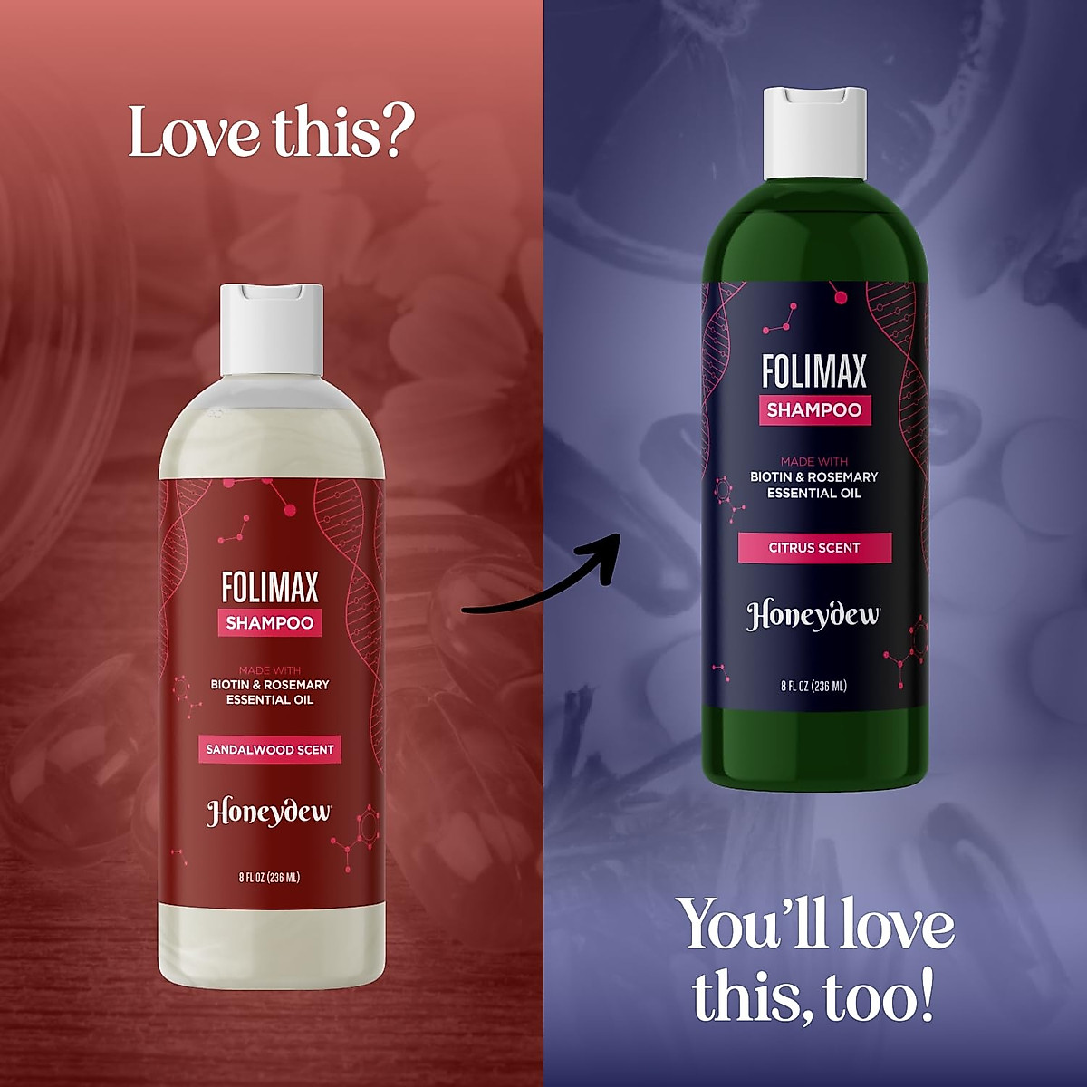 Folimax Biotin Shampoo for Thinning Hair - Thickening Shampoo with Biotin Zinc and Rosemary Oil for Hair Growth - Vegan Sulfate and Paraben Free Volumizing Shampoo for Fine Hair (Sandalwood Scent)