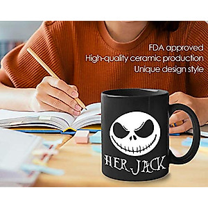 Bubble Hugs Halloween Coffee Mug - Her Jack - Witch Pumpkin Creepy Skull Scary Monster Nightmare Before Christmas Zombie Trick Or Treat Sally Skellington