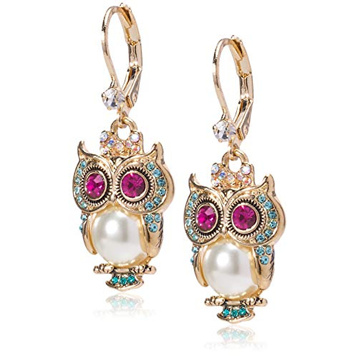Betsey Johnson Owl Drop Earrings