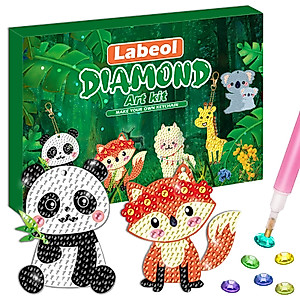 Labeol Arts and Crafts for Kids Ages 8-12 - Creat Your Own GEM Keychains-5D Diamond Art by Numbers GEM Art Kits for Kids Girls Toddler Crafts Age 6-7 6-8 10-12 (Animal)