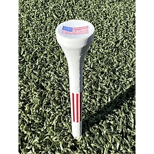 American Flag Wood Golf Tees - 2 3/4 inch 100 tees per Pack - USA Golf Tees - Red, White, and Blue - American Flag in Tee Cup - Value Pack - Custom Design - Golf Essentials -