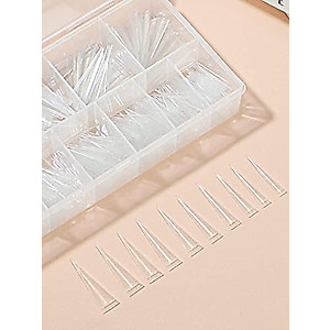 500Pcs Stiletto Nail Tips for Acrylic Nails, XL Long Clear False Nails Tips Soft Traceless, Half Cover Tapered Square False Nail Tips for Nail Extension Nail Art, Home DIY Nail Salon 10 Sizes