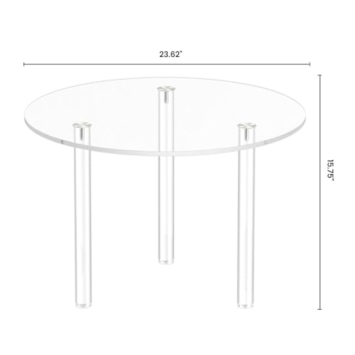 GOIOOIA Acrylic Coffee Table Round - 23.62" D X 23.62" W X 15.75" H Clear Coffee Table for Small Living Room Office Apartment Reception Room Modern Waterproof Sturdy Anti-Corrosion