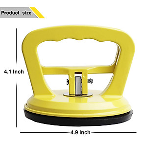 FCHO Glass Suction Cup Heavy Duty Aluminum Vacuum Plate Puller Handle Holder Hooks Duty Galss Lifting/Tile Suction Cup Lifter/Moving Glass/Pad for Lifting (Yellow, 2Pack)