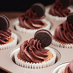 CHEFMADE 12-Cup Round Muffin and Cupcake Pan, Non-Stick Bakeware