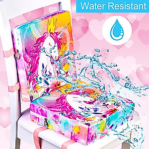 2PCS Booster Seat for Dining Table, Chair Increasing Cushion for Toddler Baby Kids, Portable Dismountable Adjustable Highchair Booster - Unicorn Pink