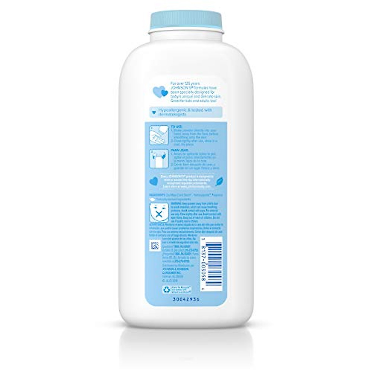 Johnson's Baby Powder for Delicate Skin, Hypoallergenic and Free of Parabens, Phthalates, and Dyes for Baby Skin Care, 1.5 oz