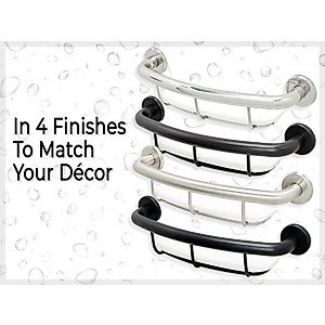 Shelf Grab Bar for Bathroom Shower Tub Kitchen Safety/304 Stainless Steel/Matte Black/ 18" x 5.5"