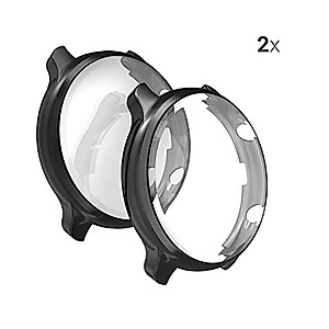 kwmobile Case Compatible with Huami Amazfit GTR 2 / 2e (Set of 2) - Smart Watch/Fitness Tracker Cover - Black/Black