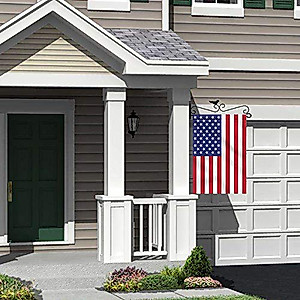 2 Pack Wall Mount Garden Flag Stand Wrought Iron Bird Flag Holder, Post Stand Yard Flag Scroll Hanger, Weather Resistant & Easy Mounting