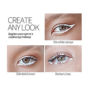 MEICOLY 12 Packs White Eyeliner Pencil Smooth Waterproof Long Lasting Highlight Silkworm Eye Liner Pen Brighten Eyebrow Makeup