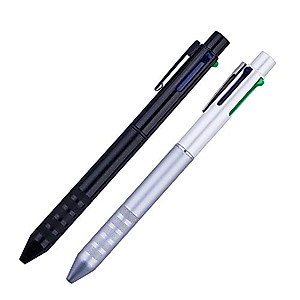 DUNBONG Multi Color Pen Black 4 In 1 Multi function Pen with Black, Blue, Red, Green, Metal Gel Ballpoint Pen, 1-Count (Black)