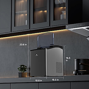 Dr.Prepare Countertop Nugget Ice Maker, Pebble Ice Machine, Produces Ice in 8 Mins, 40 lbs Per Day, 3.2L Large Water Tank, Self Cleaning, for Home, Office and Bar