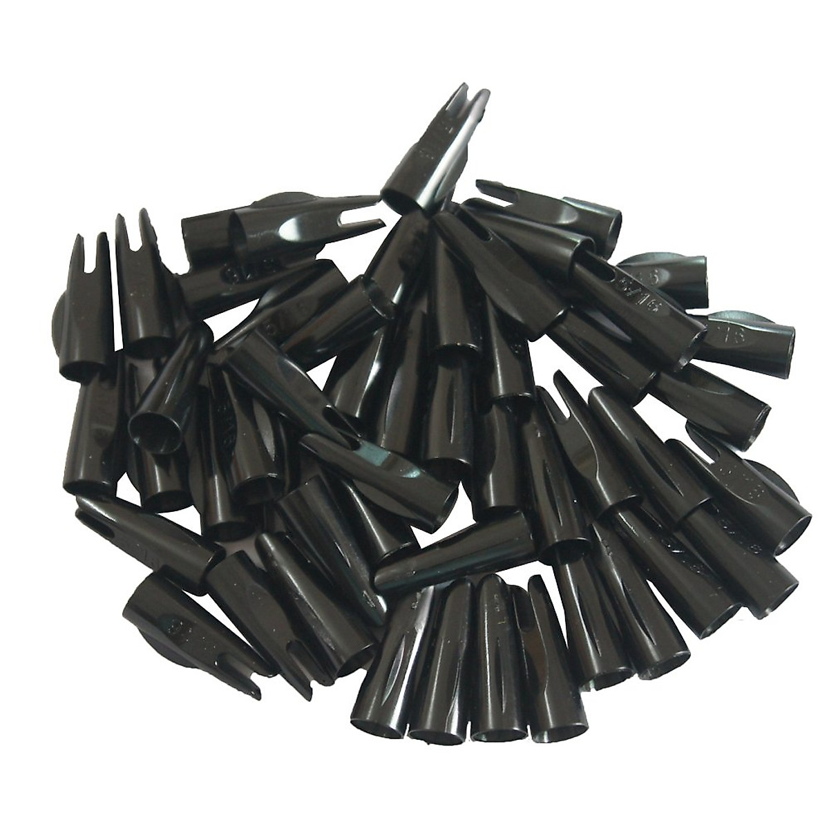 JIEXI HWYP Archery Hunting Compound Bow Plastic Arrow Nocks for 5/16" Arrows Pack of 50 (Black)