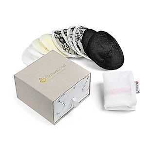 NatureBond Reusable Nursing Pads. Set of 10 Nipple Pads for Breastfeeding, Breathable Breast Pads for Breastfeeding with Wash Bag & Box, Organic Viscose Made from Bamboo