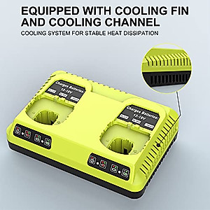 Powilling P117 Replacement for Ryobi 18V Battery Charger, P118 Compatible with Ryobi 18V for Ryobi One+ Plus Battery P100 P101 P102 P103 P105 P107 P108 P200 Ryobi 18v Battery Dual Charger