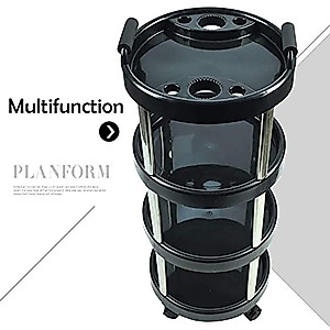 Medical Cart Household Utility Carts Trolley, Lab Cart Round Beauty Salon Cart with Universal Wheel, 4 Tier Hairdresser Utility Cart, Mobile Trolley with Hair Dryer Ho