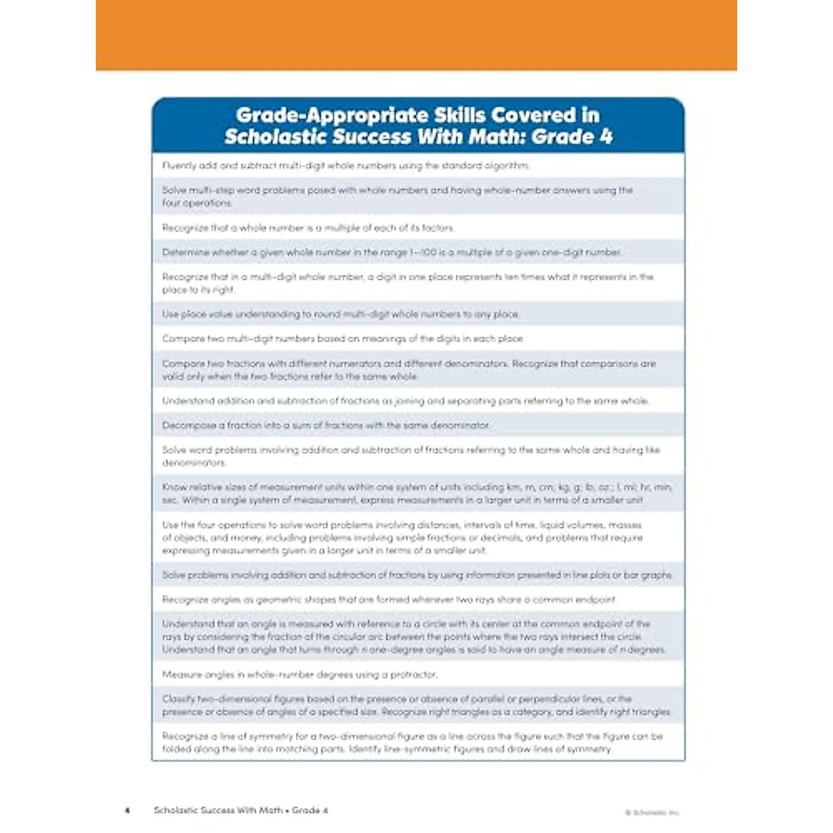 Scholastic Success with Math Grade 4 Workbook