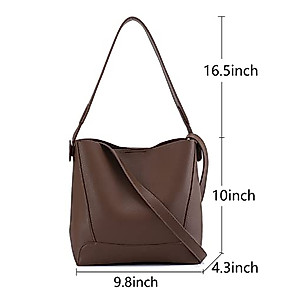 Hobo Purses and Handbags for Women Faux Leather Top Handle Shoulder Crossbody Bag Simplicity Fashion (Brown)