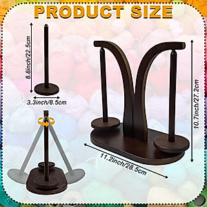 Yarn Holder for Knitting and Crocheting, Magnetic Pendulum Wooden Yarn Holder with 2 Spindles, Crochet Gift for Knitting Lovers (Mahogany-Colored-2 Spindle)