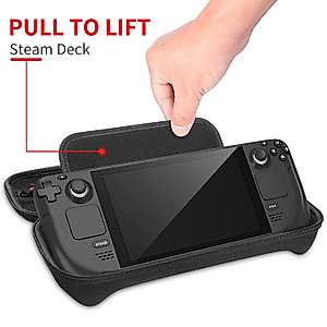 Emvaoal Carrying Case Compatible with Steam Deck, Fit Ac Adapter Chargers, with 16 SD Games Cartridges Portable Travel Carrying Case Pouch for Steam Deck Console & Accessories