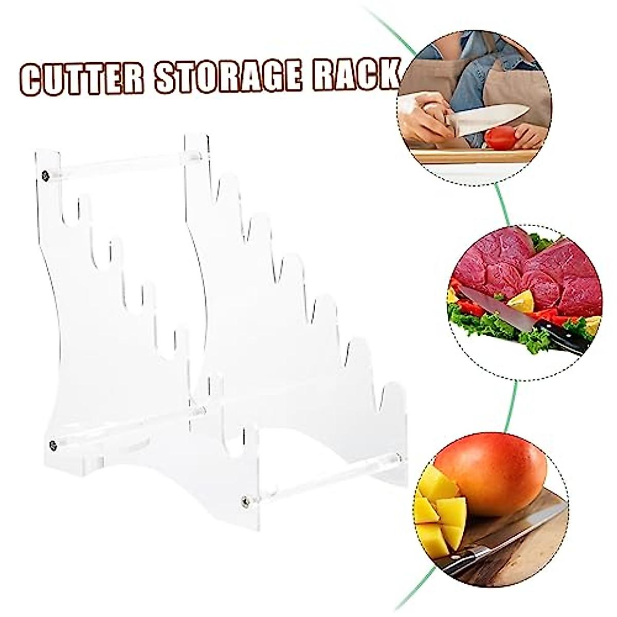 QUMIIRITY 1 Set Cutting Tool Storage Holder Cutter Display Stand Kitchen Tool Rack Cutter Storage Rack Household Kitchen Cutter Holder Desktop Display Rack Desktop Rack Acrylic Transparent