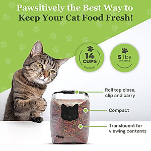 (re)zip Reusable Cat Pet Food Storage Bag | 14-Cup Capacity | Airtight Roll-Top Closure | Durable, BPA-Free PEVA | Translucent & Travel-Friendly | Keeps Kibble Fresh & Organized | Machine Washable