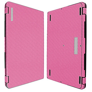Skinomi Pink Carbon Fiber Full Body Skin Compatible with Toshiba Satellite Radius (2015, 15.6 inch)(Full Coverage) TechSkin with Anti-Bubble Clear Film Screen Protector
