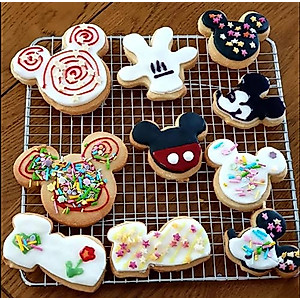 8 Pieces Mickey Mouse Cookie Cutters,Stainless Steel Cutters Mickey Minnie Mouse Shaped Biscuit Molds for Themed Birthday Baby Shower Holiday Parties