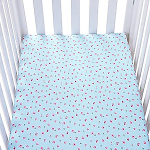 Floral Bassinet Sheet Set 3 Pack Jersey Knit Ultra Soft Stretchy Compatible with Halo,Graco,Dream On Me,MiClassic,Chicco Lullago,Delta,4Moms,Mika Micky Mattress and More for Baby Girl Boy Blue