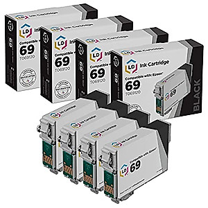LD Remanufactured Ink Cartridge Replacements for Epson 69 T069120 (Black, 4-Pack)