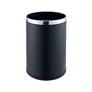 King International 1.84 Gallon Black Open Trash Can, Wastebasket, Garbage Container Bin, Bathroom, Powder Room, Bedroom, Kitchen, Craft Room, Office,