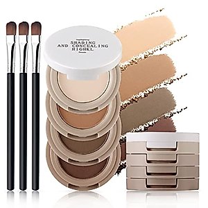 HOSAILY 4 in 1 Color Matte Eyeshadow Palette High Pigmented Natural Nude Eyeshadow Makeup Palette Long Lasting Eyeshadow Palette with Eyeshadow Brush