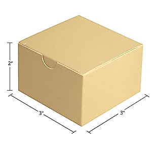Small Brown Kraft Paper Gift Boxes 3x3x2 Packaging for Gifts, Presents, Sweets, Candy Party Favors, Showers, Treats, Cookies Boxes (100 Pack)