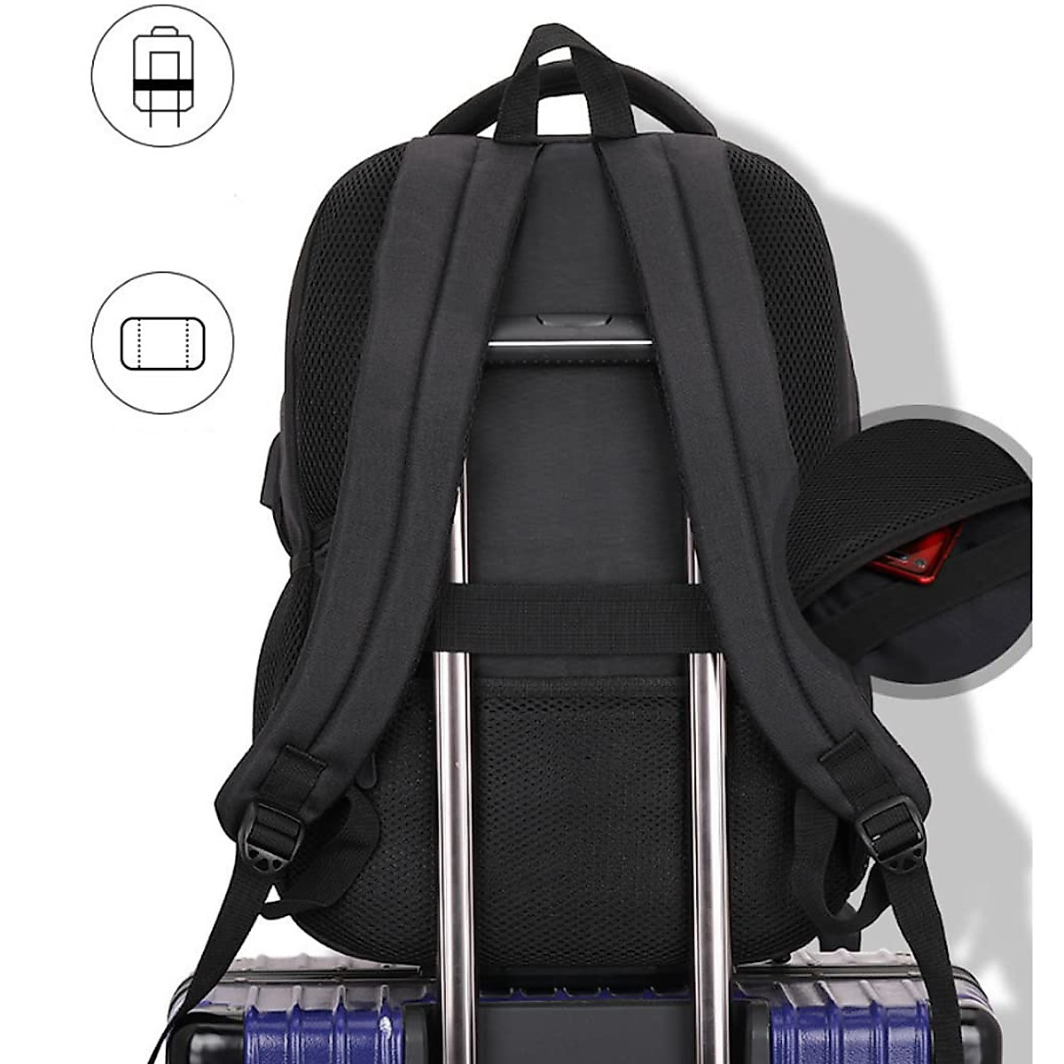 Travel Laptop Backpack For Men And Women, Business Anti Theft Slim Durable Laptops Back Pack With USB Charging Port, Water Resistant Computer Bag Fits 15.6 Inch Notebook Gifts For College School