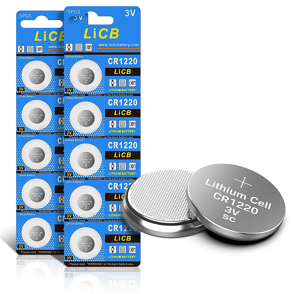 LiCB 10 Pack CR1220 3V Lithium Battery CR 1220