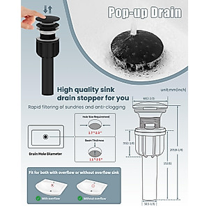 Casavilla Bathroom Faucet Set with Pop Up Drain, Single Handle Black Bathroom Sink Faucet with Deck Plate, Vanity Faucet for Bathroom Sink (1 Hole or 3 Holes), Farmhouse RV Sink Faucet-2 Sets