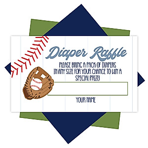 25 Baby Shower Diaper Raffle Tickets For Baby Shower Boy - Baseball Baby Shower Games For Boys, Diaper Raffle Cards, Baby Raffle Tickets, Baby Shower Invitation Inserts, Baby Shower Ideas