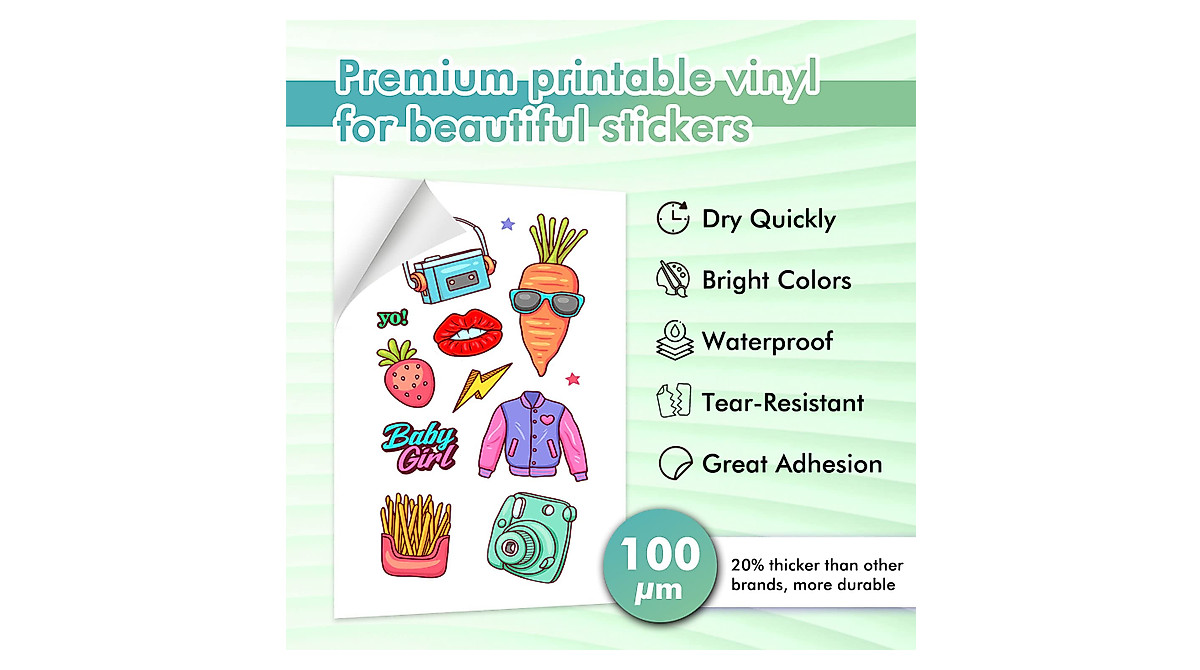 Koala Printable Vinyl Sticker Paper for Inkjet Printer 11x17 Inch - 10 ...