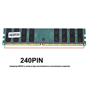 Memory RAM DDR2 4GB, 4GB Large Capacity DDR2 800Mhz Memory Module,Designed for AMD,Adopting 240Pin to Achieve High Anti-Interference and Antistatic Properties,Plug and Play