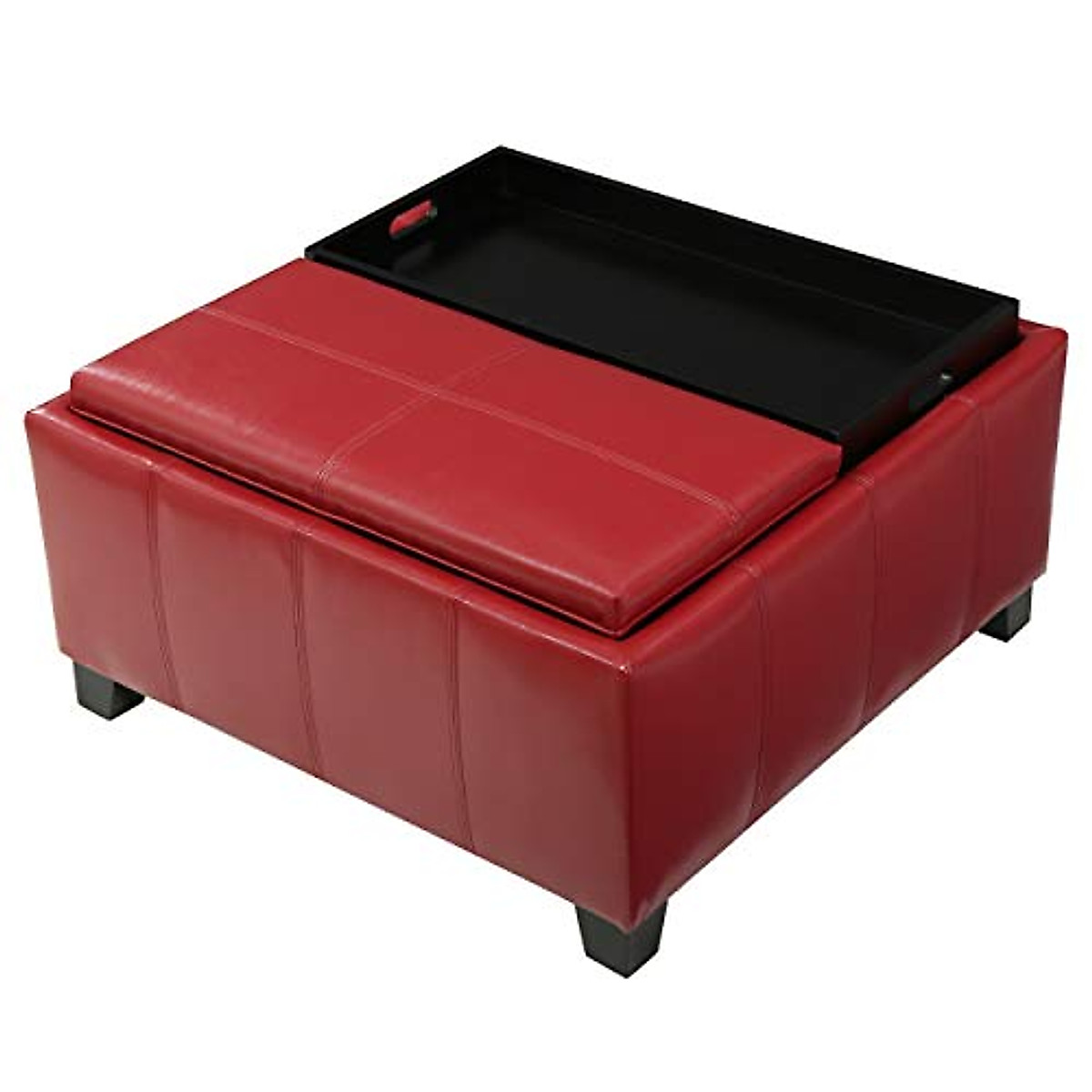 Christopher Knight Home Mansfield PU Storage Ottoman, Red